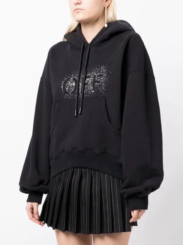 Off-White Spray-paint Logo Cotton Hoodie