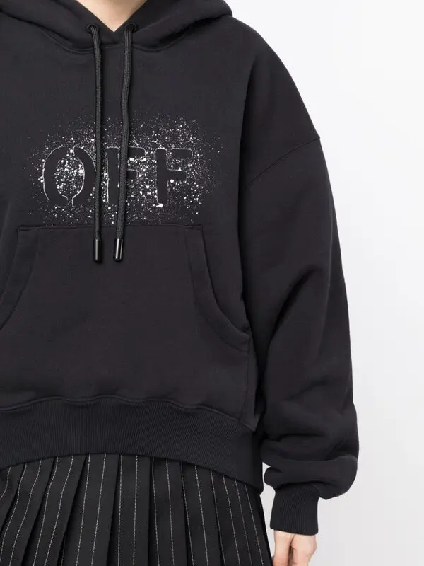 Off-White Spray-paint Logo Cotton Hoodie