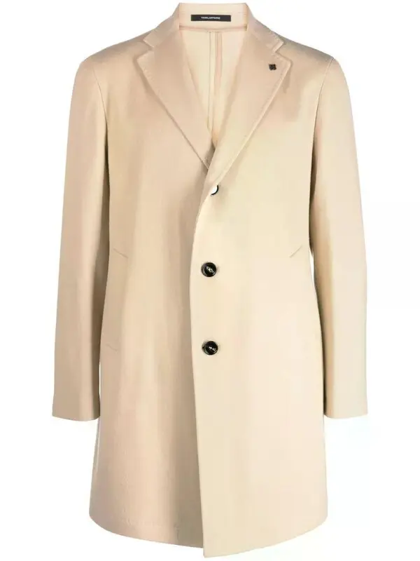 Tagliatore Colorado Brooch-detail Single-breasted Coat - Neutrals