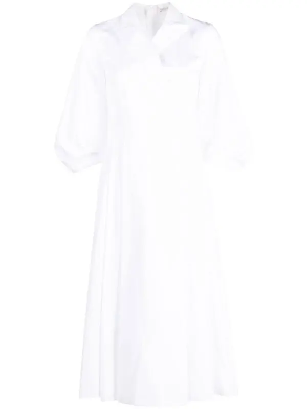 EMILIA WICKSTEAD Peak-lapels Midi Dress - White