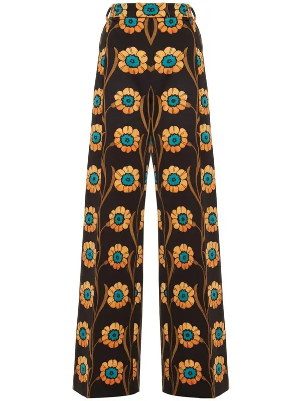 La DoubleJ La Comasca Floral-print Trousers