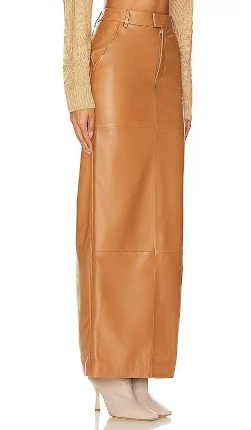 CAMILA COELHO Anabella Leather Maxi Skirt