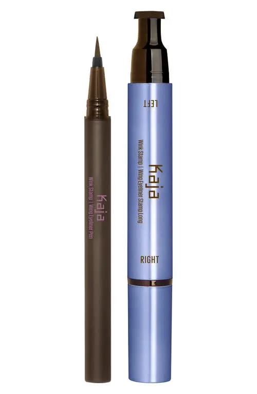 KAJA Wink Long Winged Eyeliner Stamp & Eyeliner Pen Set - Dark Brown