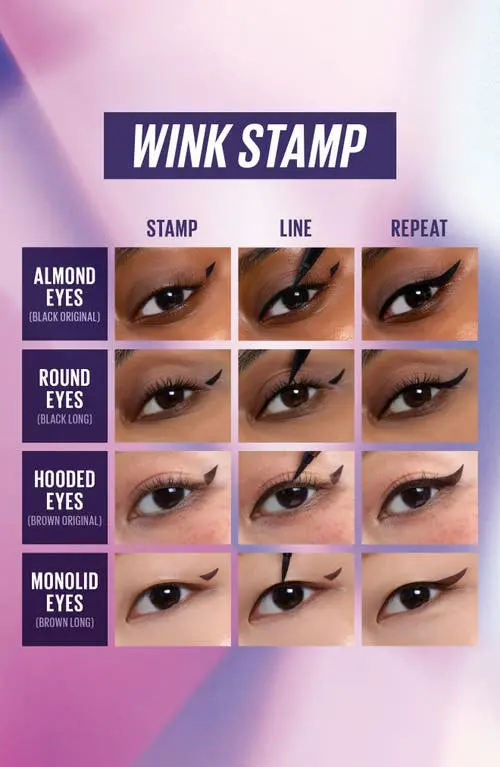 KAJA Wink Long Winged Eyeliner Stamp & Eyeliner Pen Set - Dark Brown