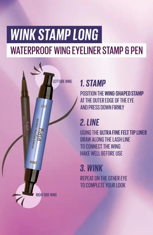 KAJA Wink Long Winged Eyeliner Stamp & Eyeliner Pen Set - Dark Brown