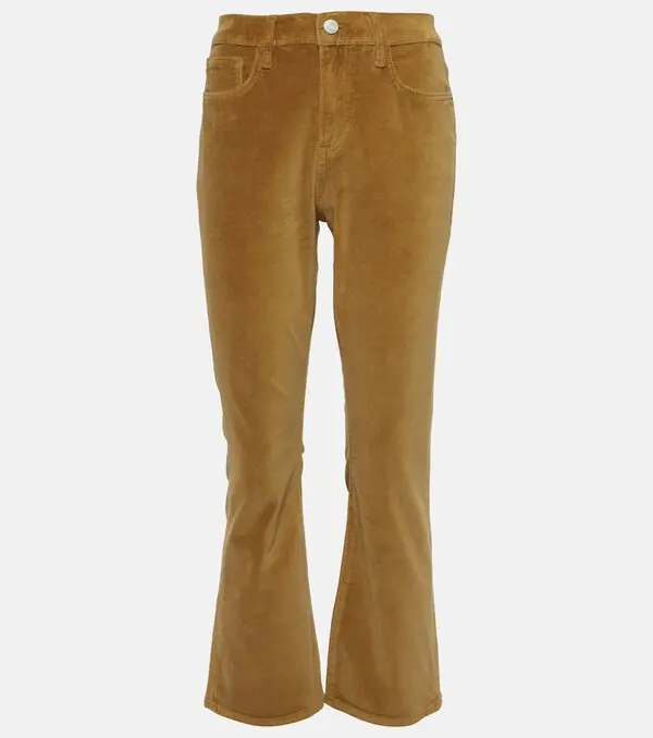 FRAME Le Crop Mini Boot Velveteen Jeans - Beige