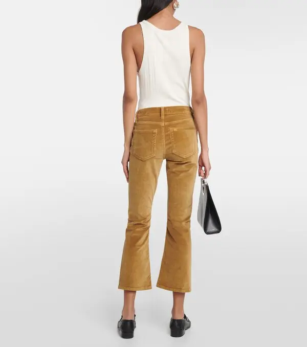 FRAME Le Crop Mini Boot Velveteen Jeans - Beige