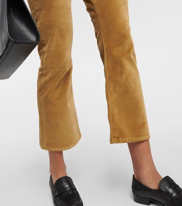 FRAME Le Crop Mini Boot Velveteen Jeans - Beige