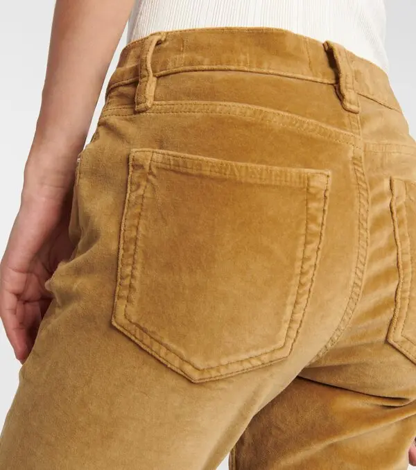 FRAME Le Crop Mini Boot Velveteen Jeans - Beige