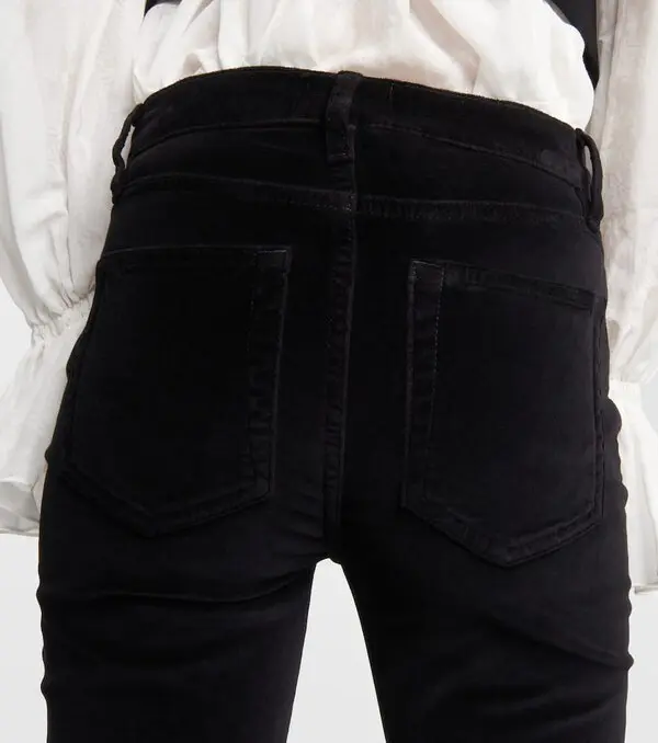 FRAME Le High Flare Velveteen Pants - Black