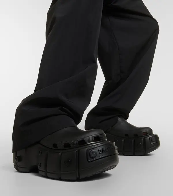 Balenciaga X Crocs Hardcrocs Platform Slides In Black - 40% Off