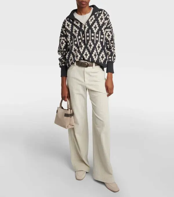 Brunello Cucinelli Jacquard Wool-blend Sweater