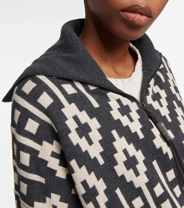 Brunello Cucinelli Jacquard Wool-blend Sweater
