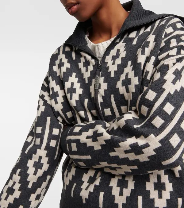 Brunello Cucinelli Jacquard Wool-blend Sweater