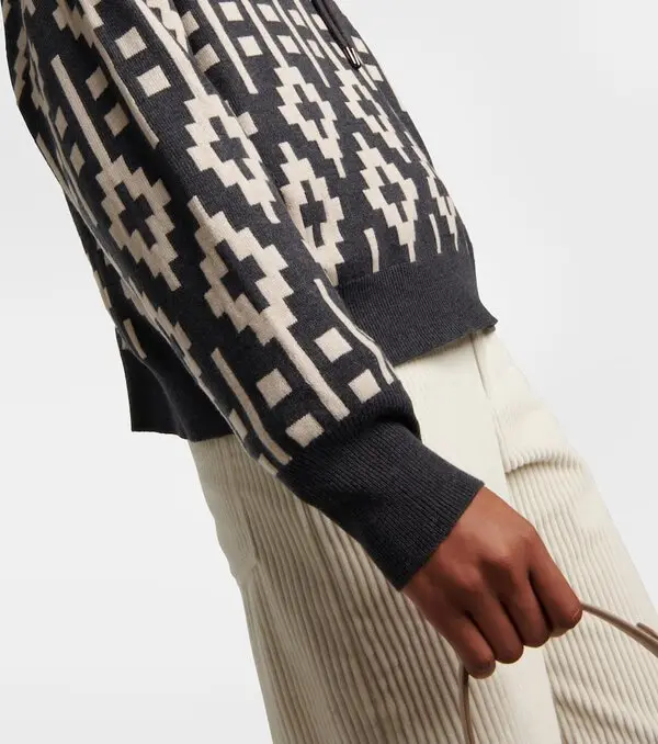 Brunello Cucinelli Jacquard Wool-blend Sweater