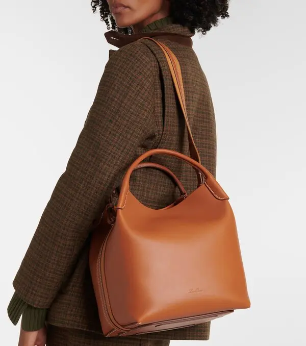 Loro Piana Bale Leather Shoulder Bag