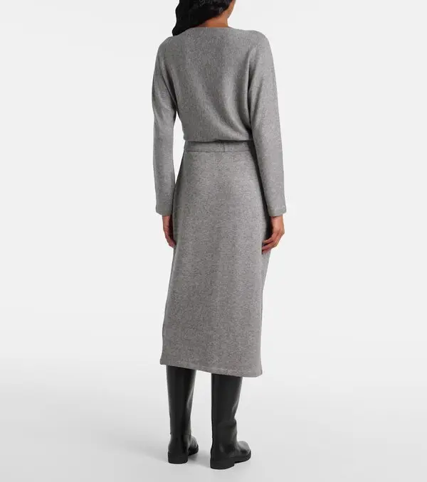 Vince Jersey Midi Skirt - Grey