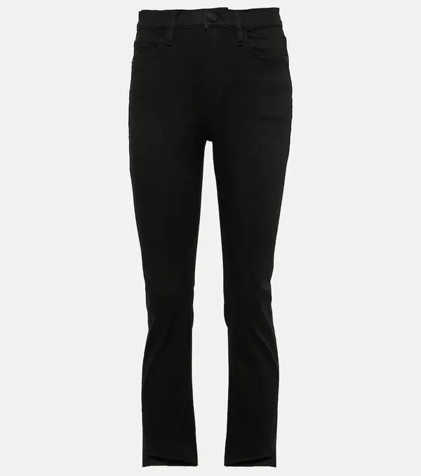 FRAME Le High Straight Cropped Jeans - Black