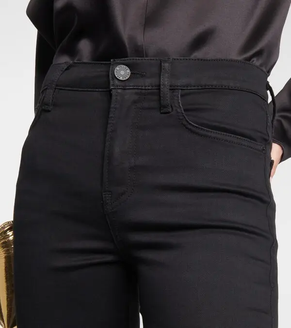 FRAME Le High Straight Cropped Jeans - Black