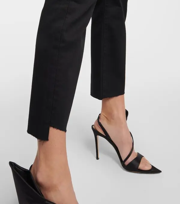 FRAME Le High Straight Cropped Jeans - Black