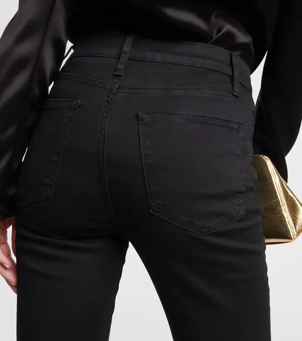 FRAME Le High Straight Cropped Jeans - Black
