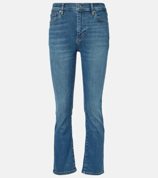 FRAME Le High Straight Cropped Jeans - Blue