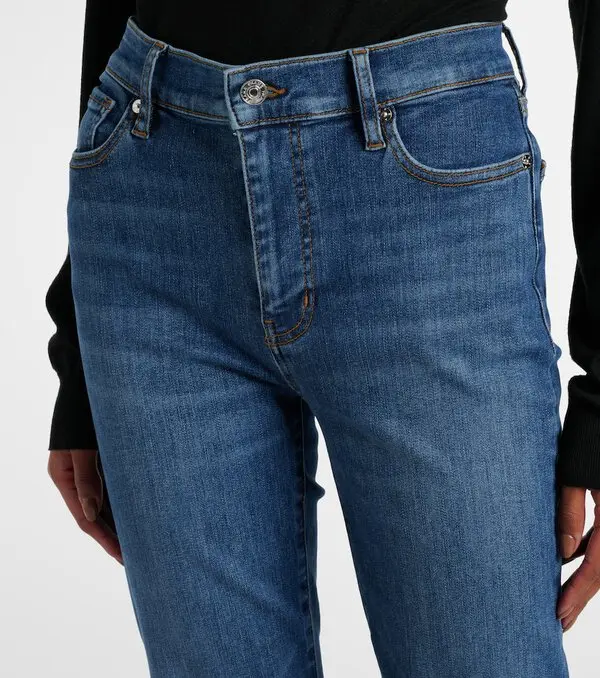 FRAME Le High Straight Cropped Jeans - Blue