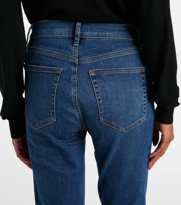 FRAME Le High Straight Cropped Jeans - Blue