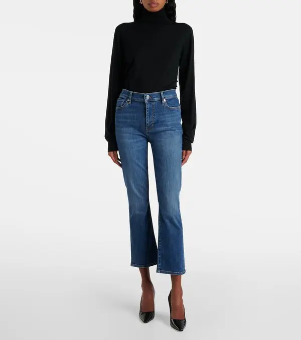 FRAME Le High Straight Cropped Jeans - Blue