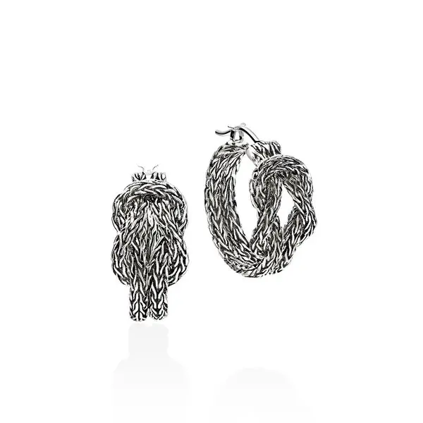 John Hardy Love Knot Hoop Earring - Sterling Silver