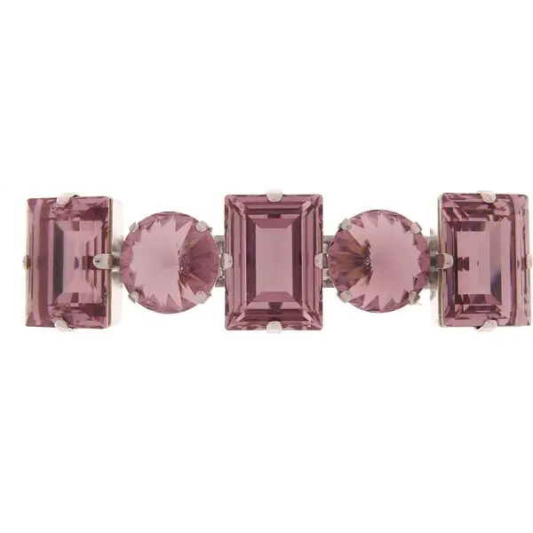 L. Erickson Sienna Swarovski Crystal Barrette - Lt Amethyst/silver