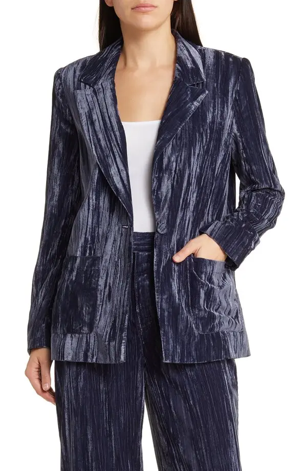Treasure & Bond Relaxed Fit Textured Velvet Blazer