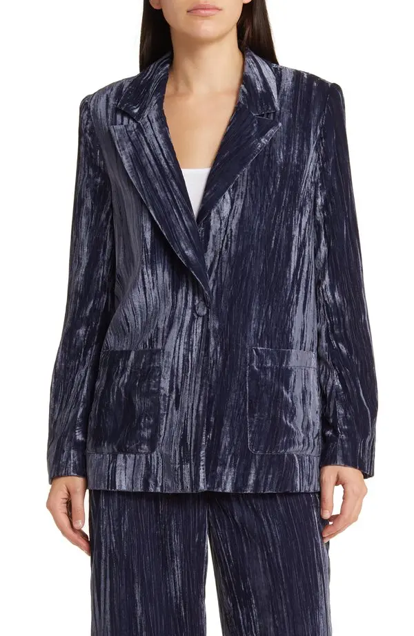 Treasure & Bond Relaxed Fit Textured Velvet Blazer
