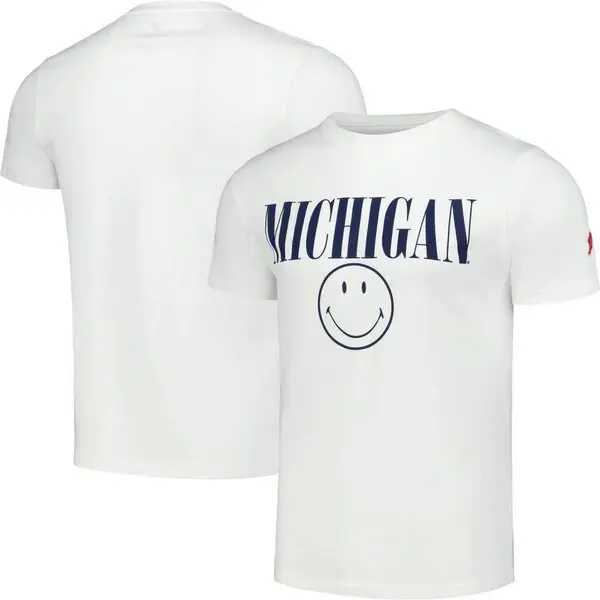 LEAGUE COLLEGIATE WEAR Michigan Wolverines Smiley All American T-shirt - White