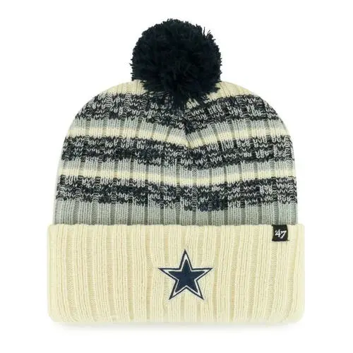 '47 Dallas Cowboys Tavern Cuffed Knit Hat With Pom - Cream