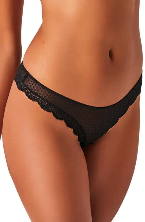 Free People Intimately Fp Mid Week Thong - Black Combo