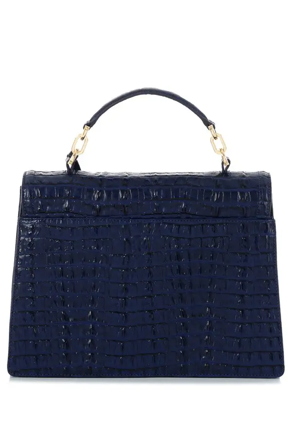 Brahmin Hallie Croc Embossed Leather Top Handle Bag