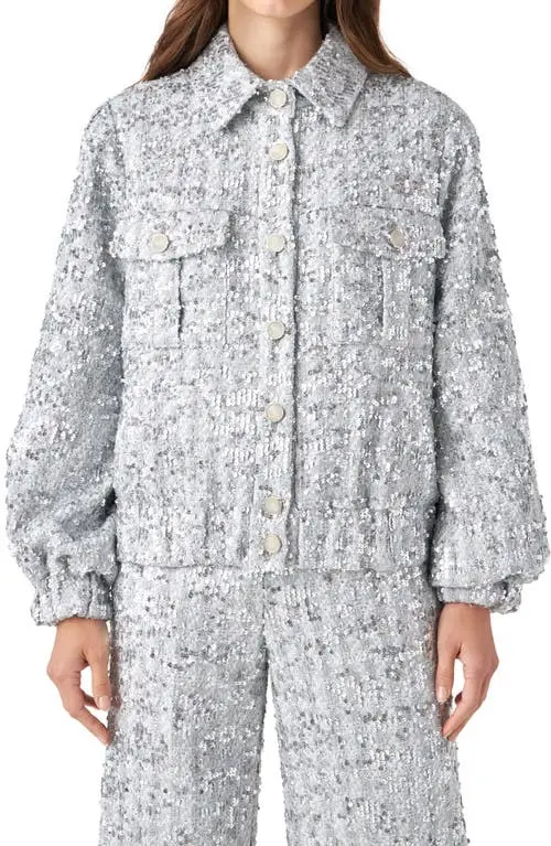 English Factory Sequin Tweed Jacket