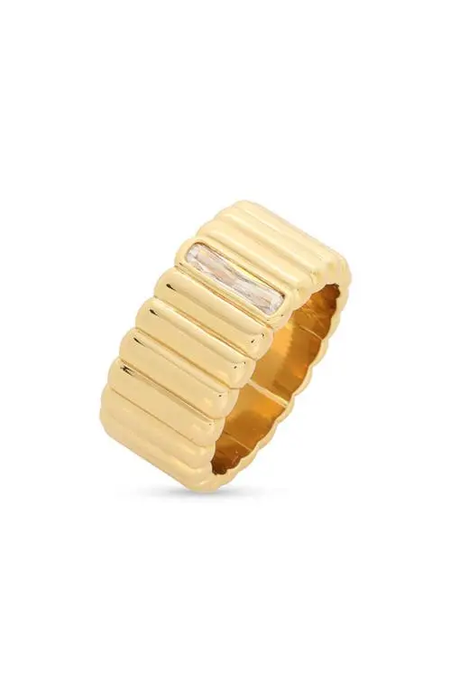 MIRANDA FRYE Lisa Cubic Zirconia Baguette Ring - Gold