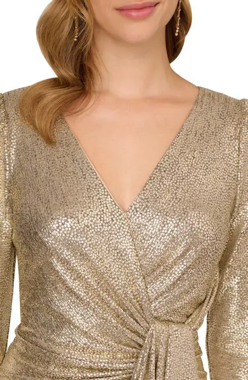 metallic gold wrap dress Whistles Metallic Wrap Front Dress Gold Size 0