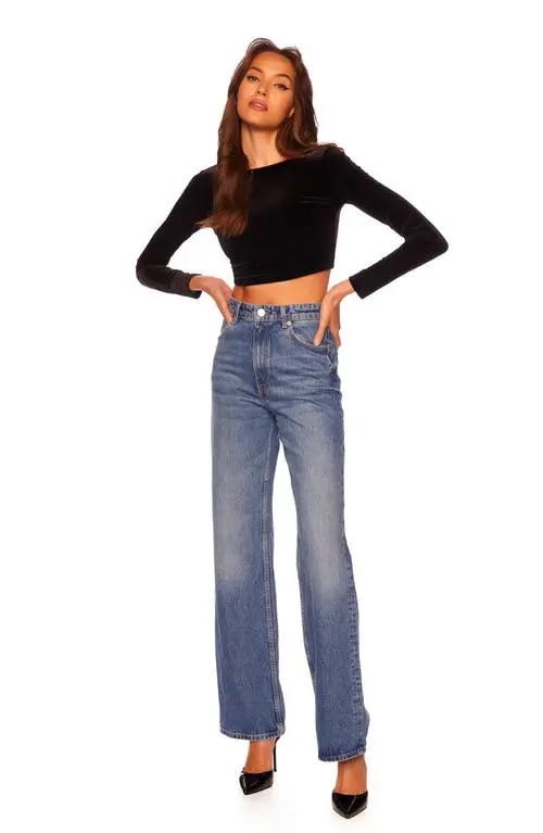 Susana Monaco Stretch Velvet Crop Top