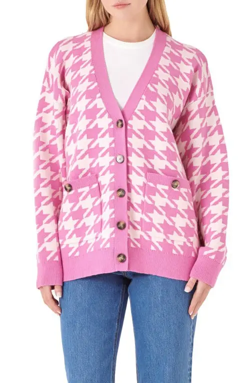 English Factory Houndstooth Cardigan