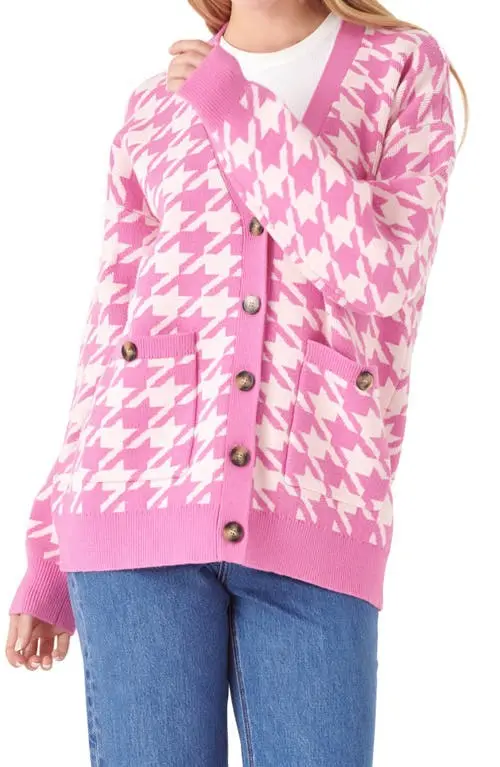 English Factory Houndstooth Cardigan