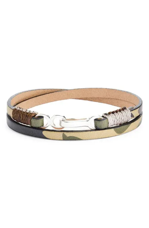 Caputo & Co Leather Wrap Bracelet - Camouflage