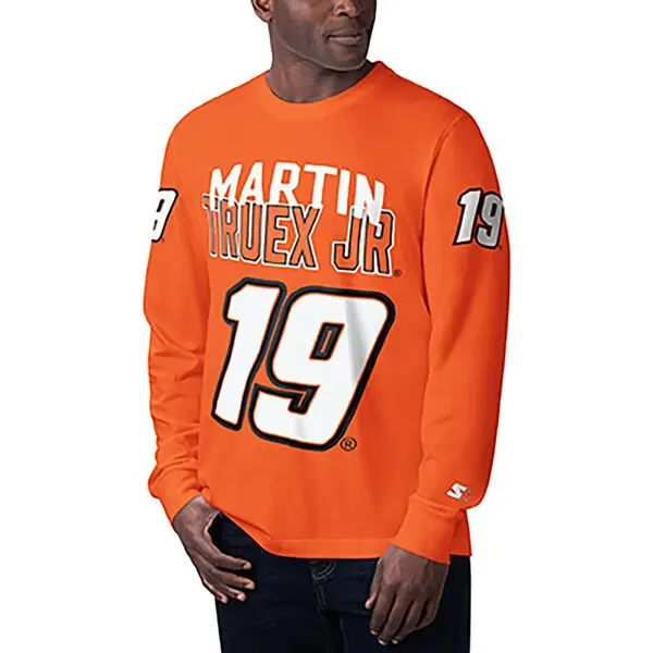 STARTER Martin Truex Jr Clutch Hit Graphic Long Sleeve T-shirt - Orange