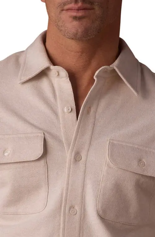 THE NORMAL BRAND Textured Knit Long Sleeve Button-up Shirt - Birch
