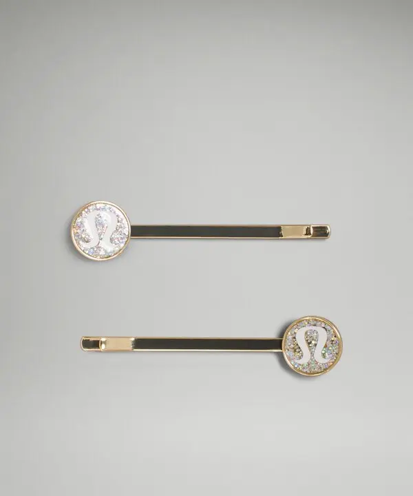 Lululemon Logo Bobby Pins 2 Pack - Silver/Clear/White/Gold  display picture 2