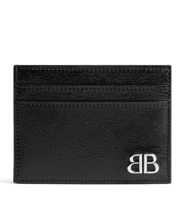 Balenciaga Leather Monaco Card Holder - Black