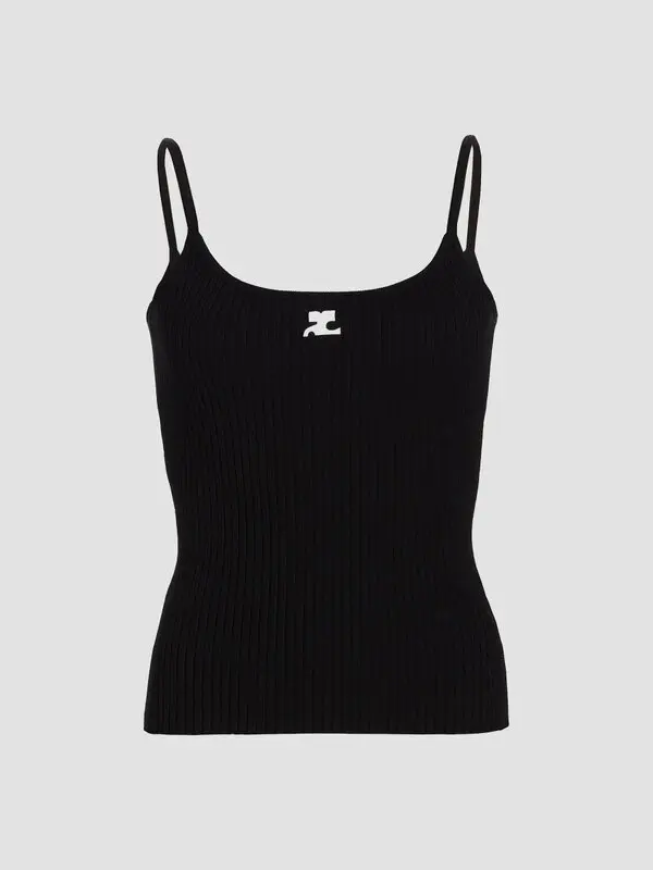 COURREGES Re-edition Rib-knit Tank - Black