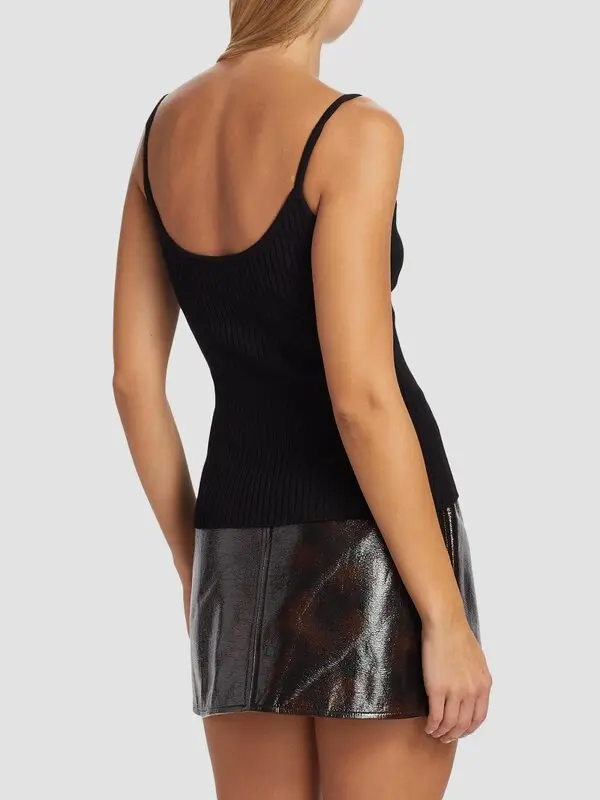 COURREGES Re-edition Rib-knit Tank - Black